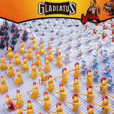 中古罗马士兵人仔盾牌武器拼装