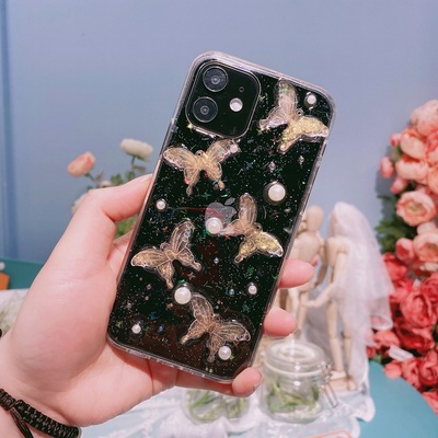 仙女系蝴蝶滴胶手机壳适用于iPhone15/14华为p60 promate60nova10重工款手作手机壳