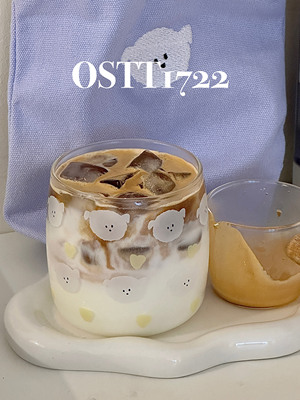 OSTT1722玻璃早餐咖啡小狗玻璃杯