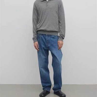 自主Row风格 2025ss 新款Burt Jean小直筒水洗蓝牛仔裤男