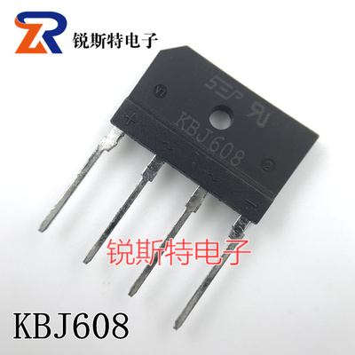KBJ608 桥堆 6A 800V KBJ608G 整流桥 扁桥 DIP-4 可切脚 全新