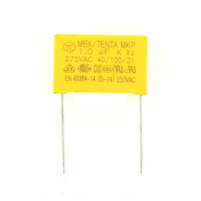 275V105K 安规电容X2 105K 275V 1UF 脚距22.5mm 全新正品