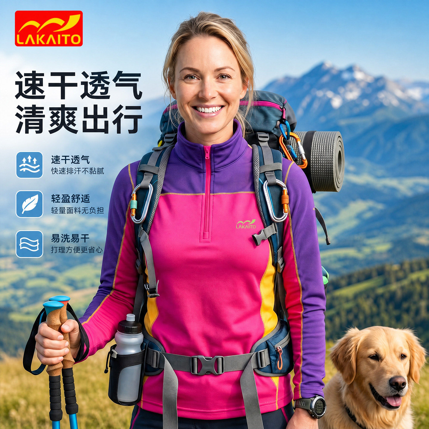速干衣女长袖透气夏季薄款户外运动上衣徒步爬山排汗登山快干T恤