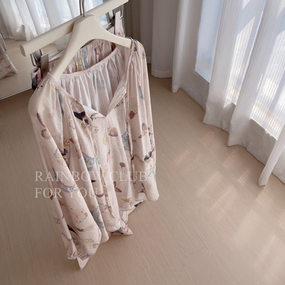 可外穿女天丝蝴蝶家居服