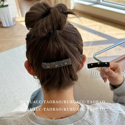 小众高级砂糖碎钻爱心碎发梳插梳