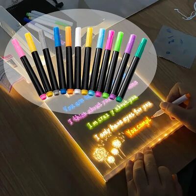 LED Luminous Blackboard Pen 12-color Erasable Liquid Colored
