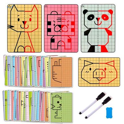 30 page children's grid symmetrical drawing toy focuses on f