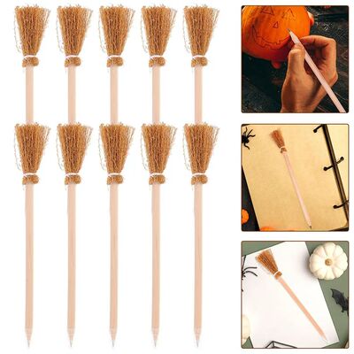 12pcs Wand Pencils Halloween Wizard Party Favors Witch Broom