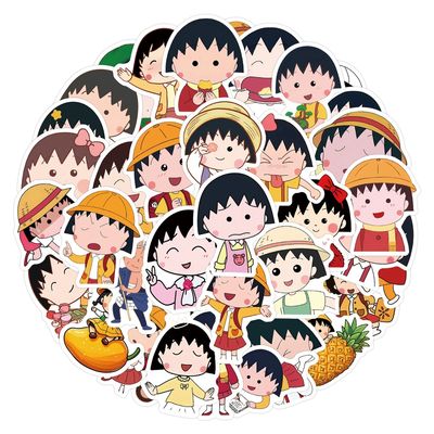 60PCS Chibi Maruko Chan Cartoon Stickers Kids Toys Funny Ani