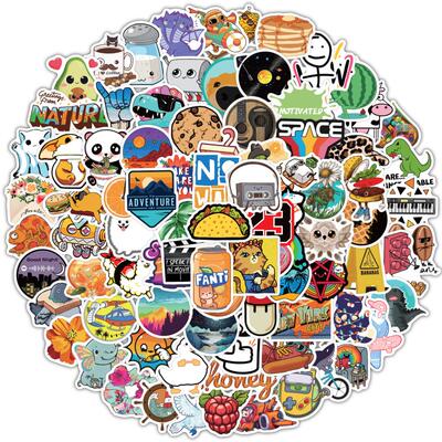 100 Pcs/Pack Funny Cartoon Dinosaurs Animals Stickers Popula