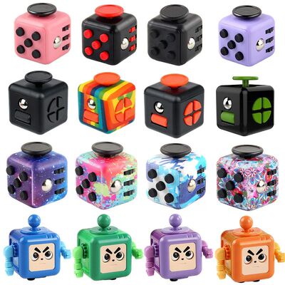 6/12 Sides Cube Decompression Toy Rainbow Stress Relief Auti