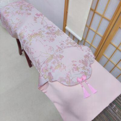 古筝罩标准163-165通用古筝防尘罩古筝布古典加厚盘扣锦缎粉色