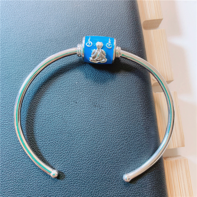 泰可可 泰国佛牌 必达纳摩手镯 纯银材质 掩面 遮面佛 纳摩经文珠