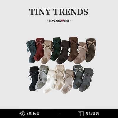 女童连裤袜纯棉蝴蝶结打底裤袜