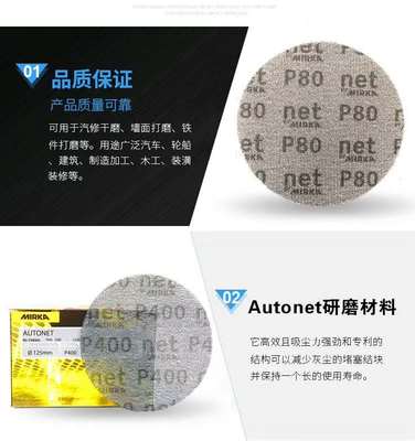芬兰磨卡AUTONET网砂5寸6寸干磨砂纸无尘 网格砂125MM150mmn