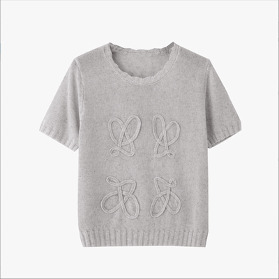 【专柜买手珠珠】夏季新款衬衫休闲灰色女装圆领短袖女msl2915