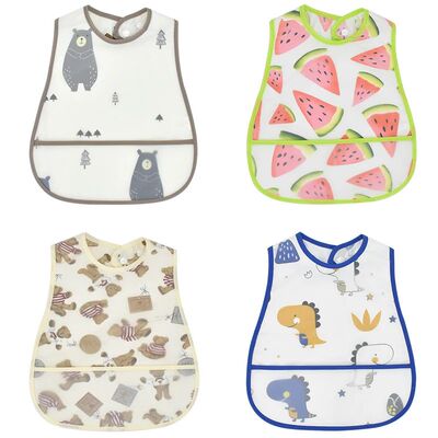 2023 Cartoon Pattern EVA Waterproof Pocket Lunch Feeding Bib