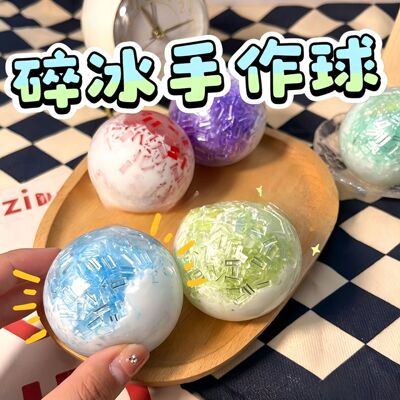 Beautiful Crushed Ice Cream Ice Bar Hand-made Ribbon Decompr