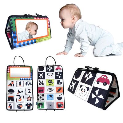 Black and white newborn mirror toy, tummy time for babies, h