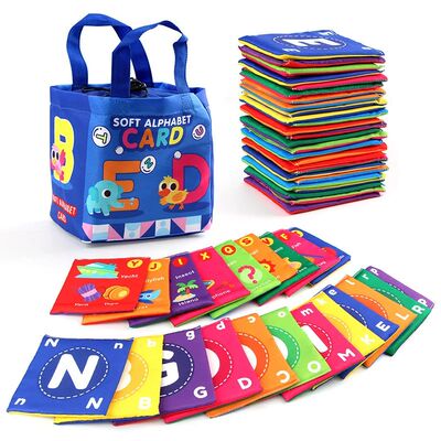 26pcs/set Baby Cloth Book Soft FlashCards with Cloth Storage