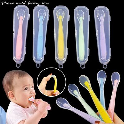 Silicone World Baby Complementary Food Silicone Spoon Traini
