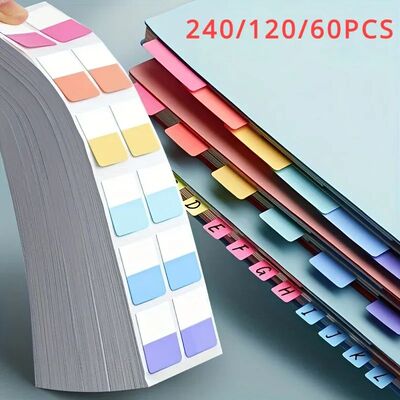 240/120/60PCS Multicolor Sticky Writable Repositionable Inde