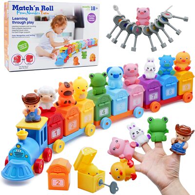 Montessori Farm Train/Surprise Party Set for Toddlers Learni