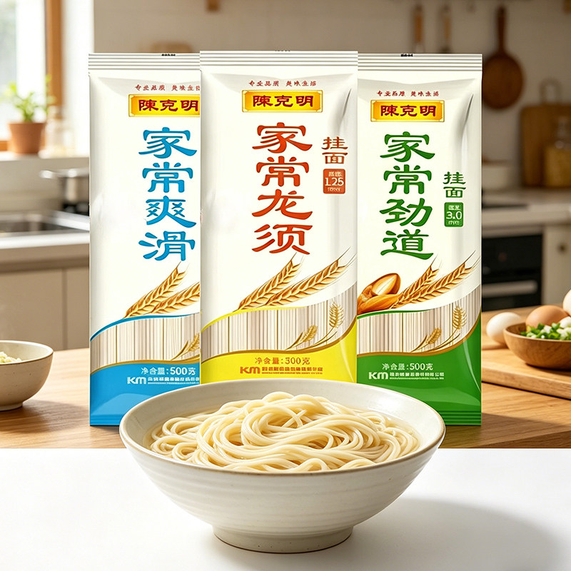 陈克明面条家常劲道细面龙须面待煮挂面无料包小袋速食早餐面