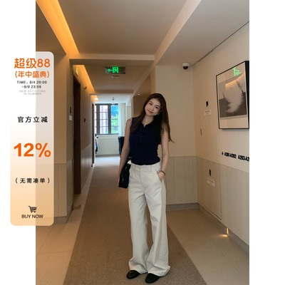 橘子树在哪儿复古翻盖西装裤女