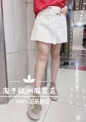 特价意大利品牌dalla a正品时尚系扣简约牛仔裙裤百春夏女现货
