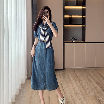 韩版A字裙韩版Polo领短袖连衣裙