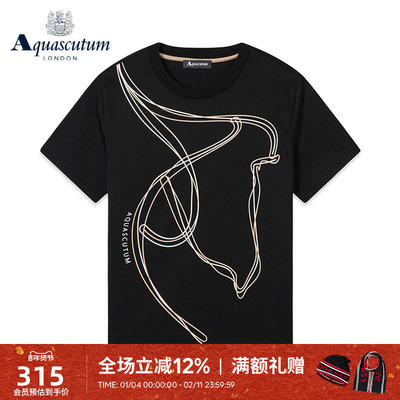 雅格狮丹T恤宽松纯棉短袖休闲