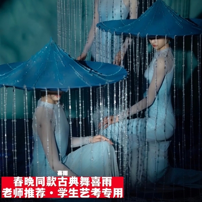 春晚同款喜雨斗笠女子演出服斗笠