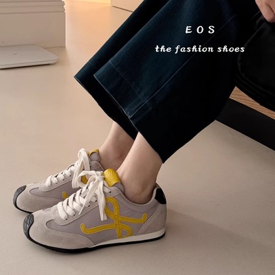 红色复古百搭内增高德训鞋女