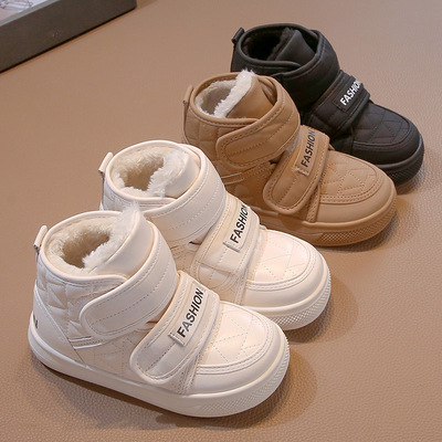 男童鞋雪地靴冬季2025新款儿童鞋子加绒棉靴防水防滑棉鞋大棉男孩