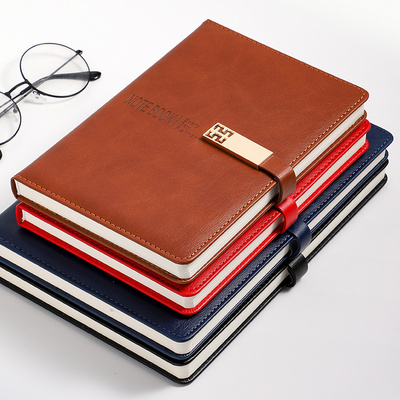 加厚笔记本子定制logo商务记事本B5工作办公会议记录本A5皮面本子