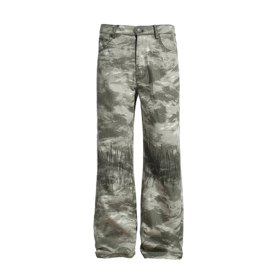 长裤迷彩美式微喇直筒