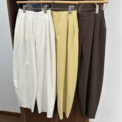 挺括有型弧形弯刀剪裁休闲裤