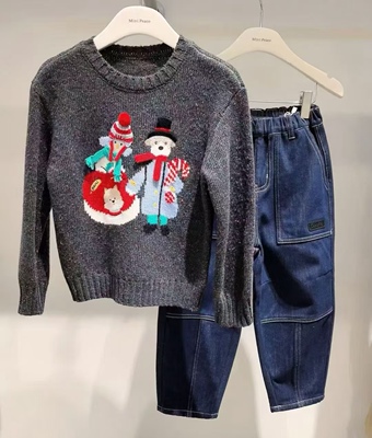 F1EBF4611太平鸟童装mini peace专柜正品2025冬圣诞针织衫毛衣599