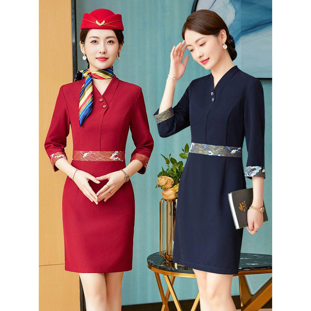 空姐制服服装商务服装新时尚气质酒店前台学院面试接待女工作服