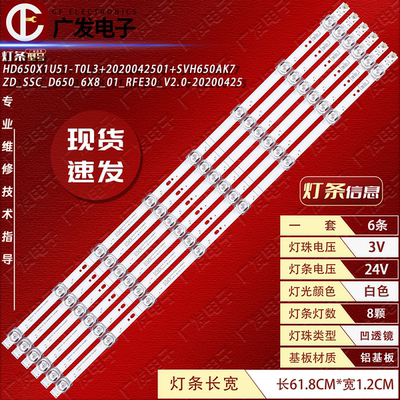 适用海信HZ65A56E灯条ZD-SSC-D65