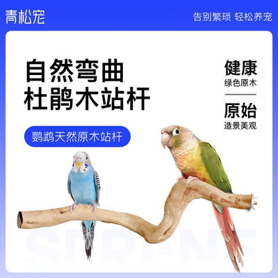 青松宠杜鹃木站杆天然原木秋千