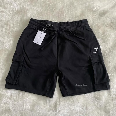 鲨鱼训练运动休闲黑色五分裤男士