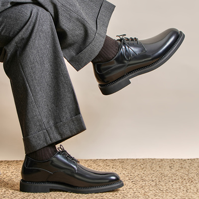 ZEYIMAKE壹植鞋履德比鞋男美式复古英伦真皮增高百搭通勤休闲皮鞋