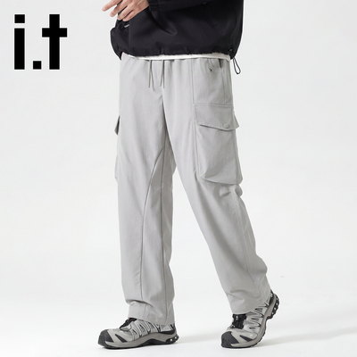it:CHOCOOLATE工装裤男新款冲锋裤宽松直筒户外休闲运动伞兵裤子
