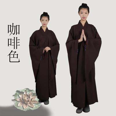特价海青居士服女海清禅修皈依僧侣男高档台麻尼姑和尚僧服白色不