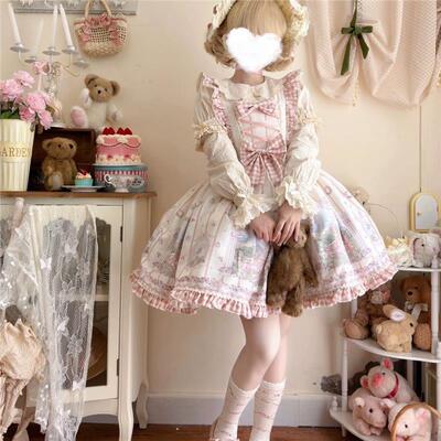 奶油玩偶Lolit熊熊野餐洛丽塔jsk可爱两穿洛丽塔原创正品lo裙