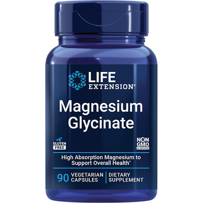 现货Life Extension Magnesium Glycinate甘氨酸镁胶囊105mg*90粒