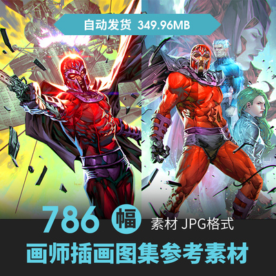 画师Kael Ngu插画集美漫人物场景原画手绘设定黑白线草稿参考素材