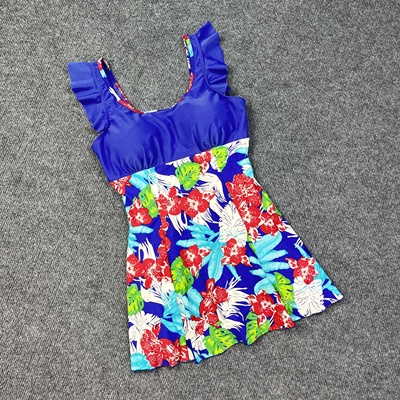 C2160孤品~外贸时尚印花女士泳衣海边游泳泡温泉胖MM遮肉泳装